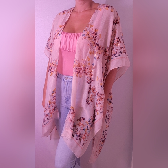 Woven Heart | Tops | Woven Heart Womens Floral Pink Kimono With Side ...